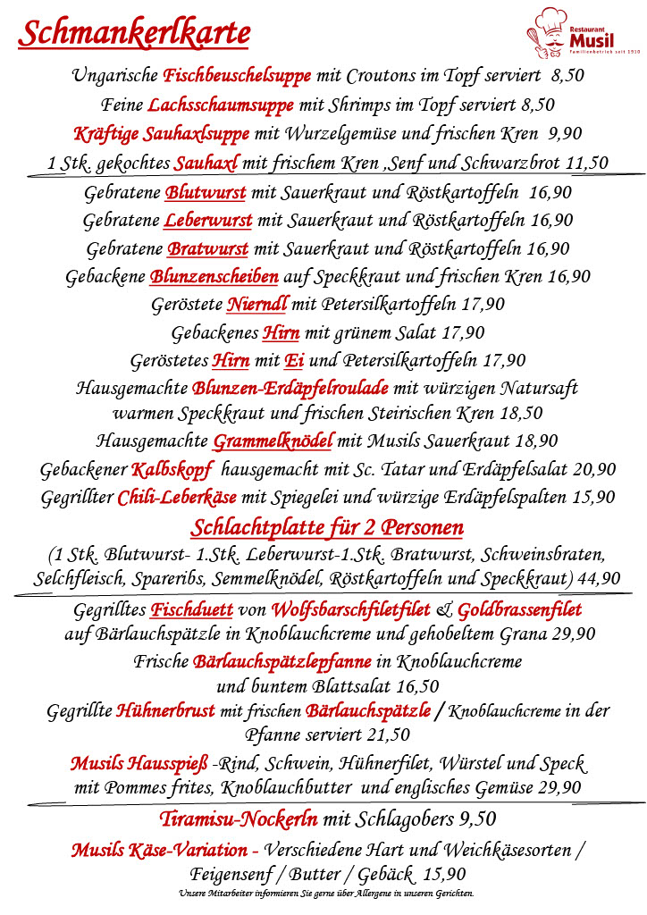 Restaurant Musil – Familienbetrieb seit 1910